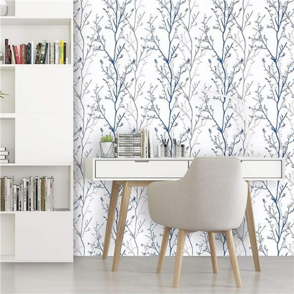 Wall Decor | Gray Blue Tree Branches Peel And Stick Wallpaper 1771 X ...